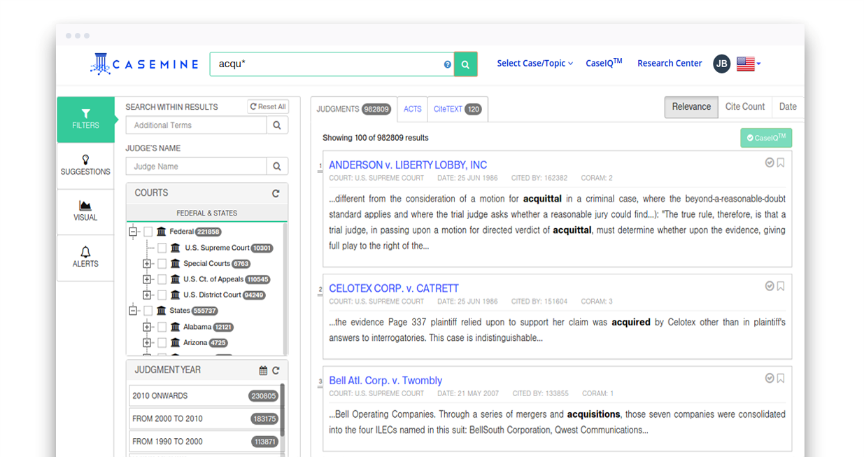 Search Queries Help | CaseMine