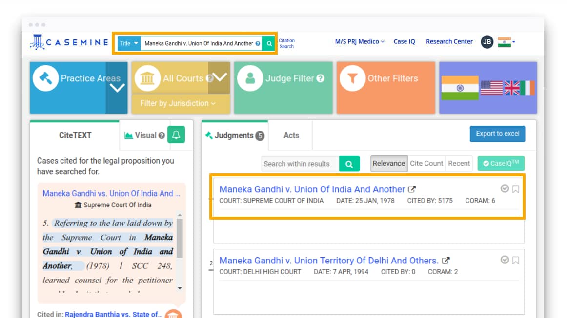 Search Queries Help | CaseMine